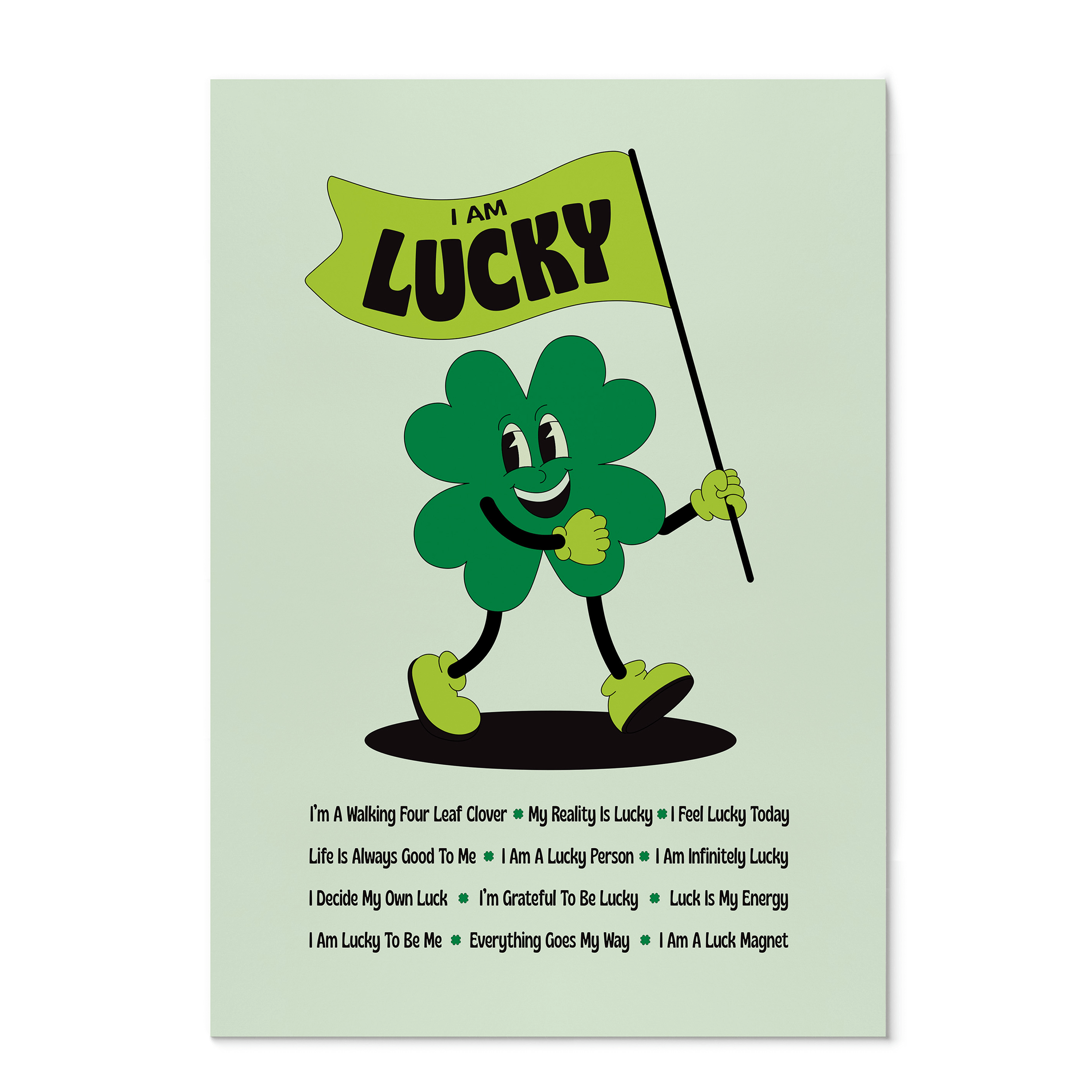 I Am Lucky Affirmation Print | Happy Goods